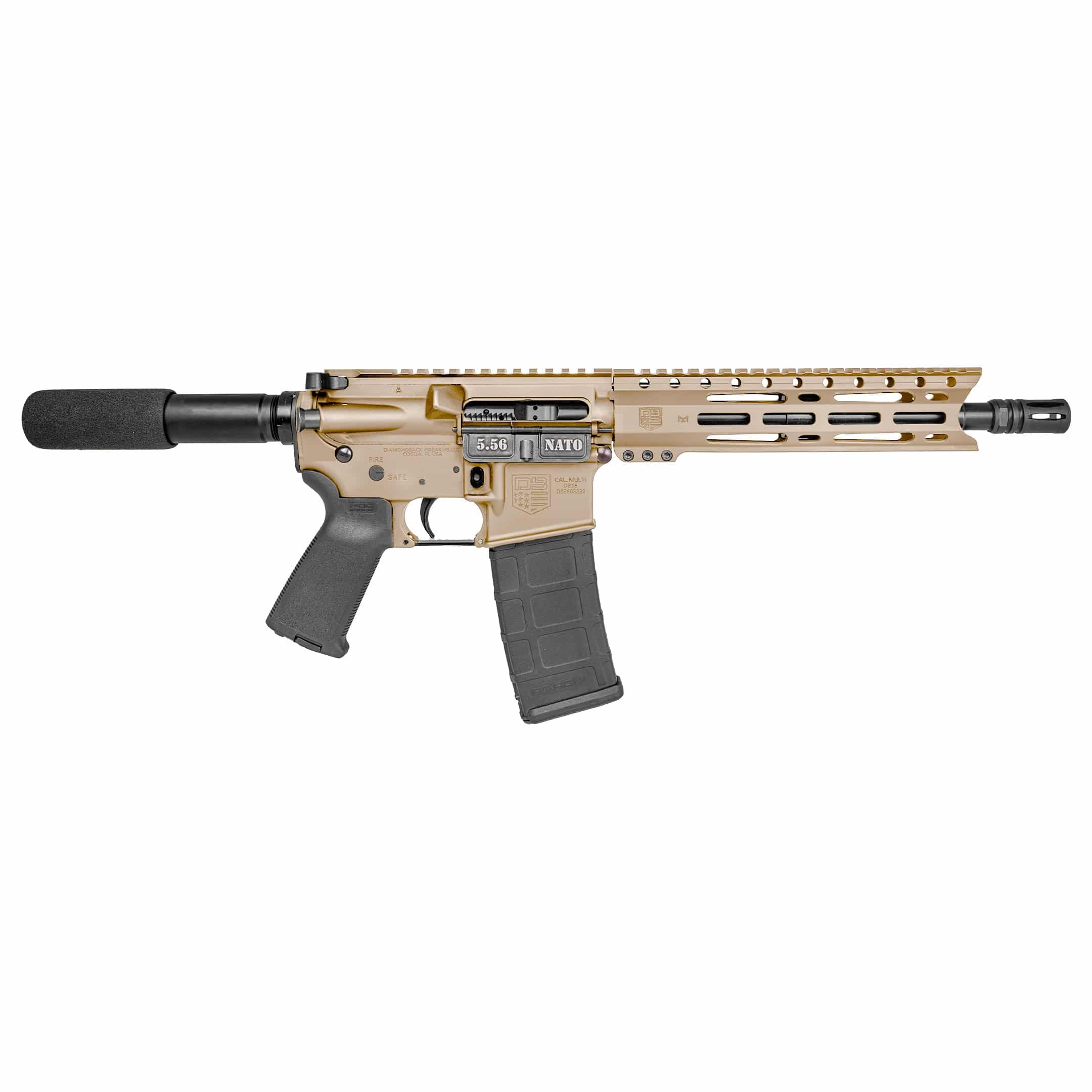 DIAMONDBACK FIREARMS DB-15 PIST 5.56MM FDE 10" - Hadar Firearms